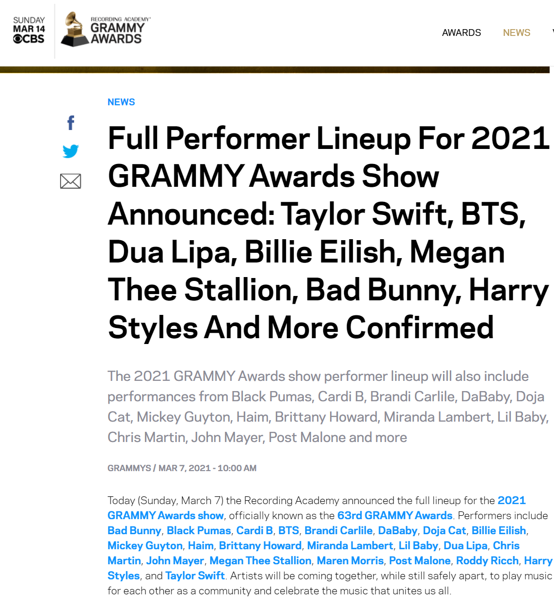 Everything You Need to Know About the 2021 Grammys – The Roosevelt Review